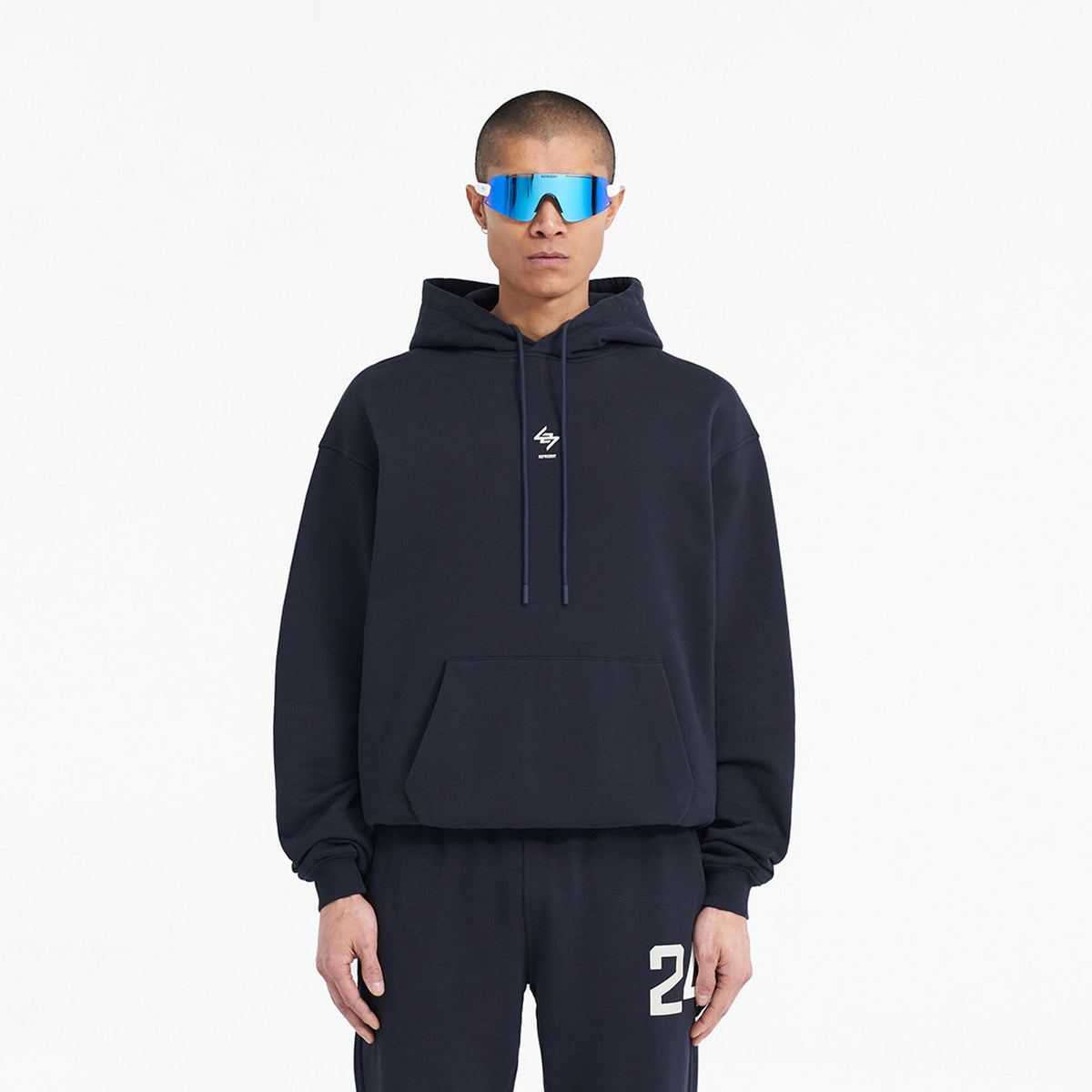 Navy Oversized Gym Hoodie | 247 | REPRESENT