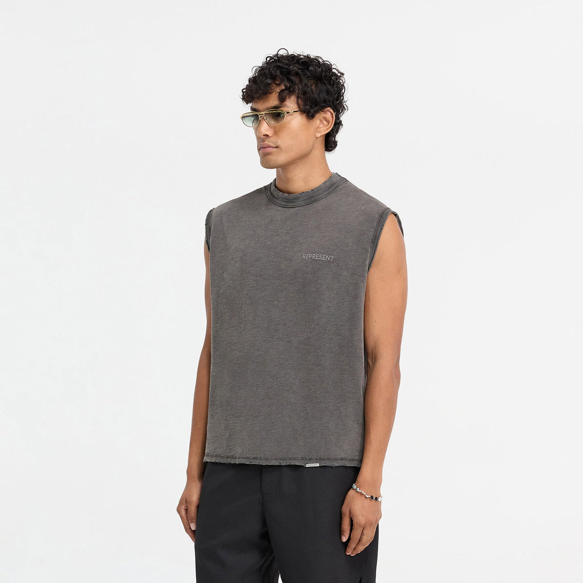 Vintage Grey Slub Tank Top | REPRESENT CLO
