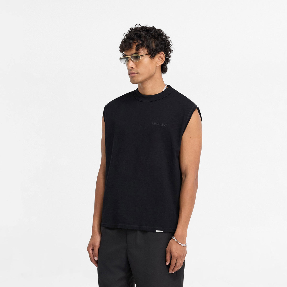Jet Black Slub Tank Top | REPRESENT