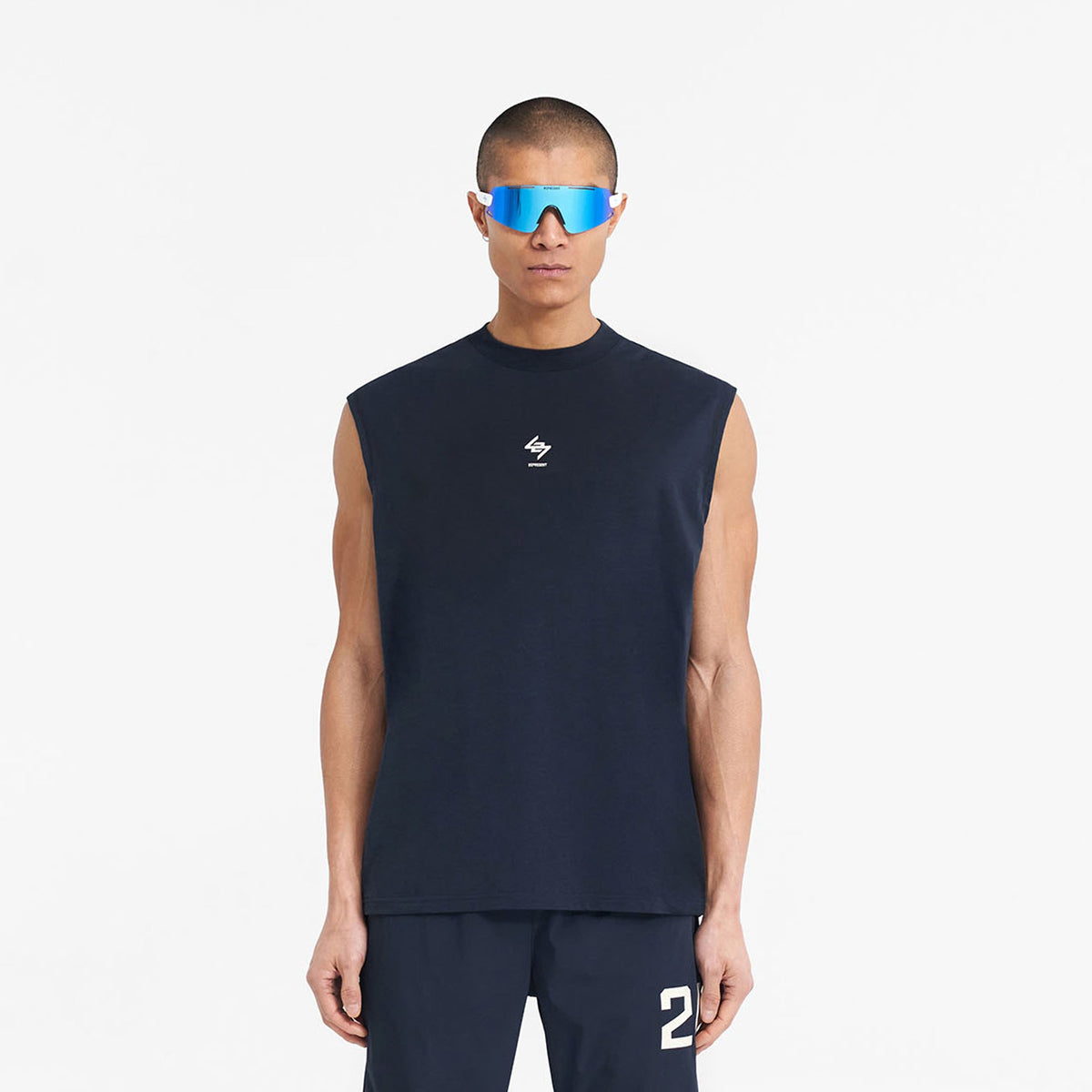 Navy Oversized Gym Tank | 247 | REPRESENT