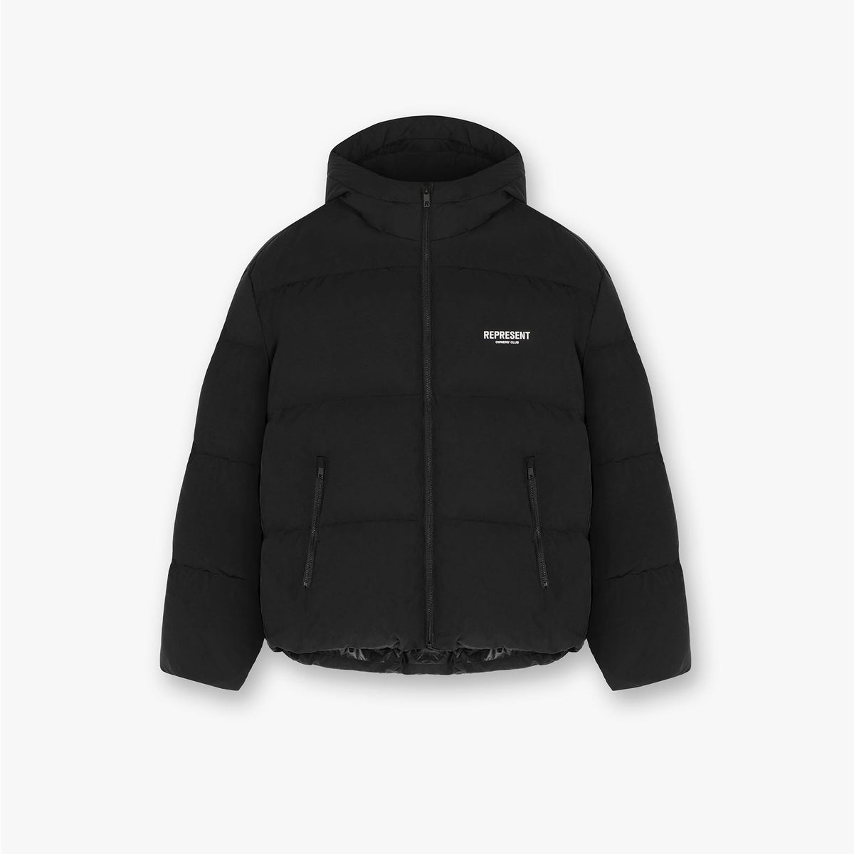 Black Hooded Puffer Jacket | REPRESENT